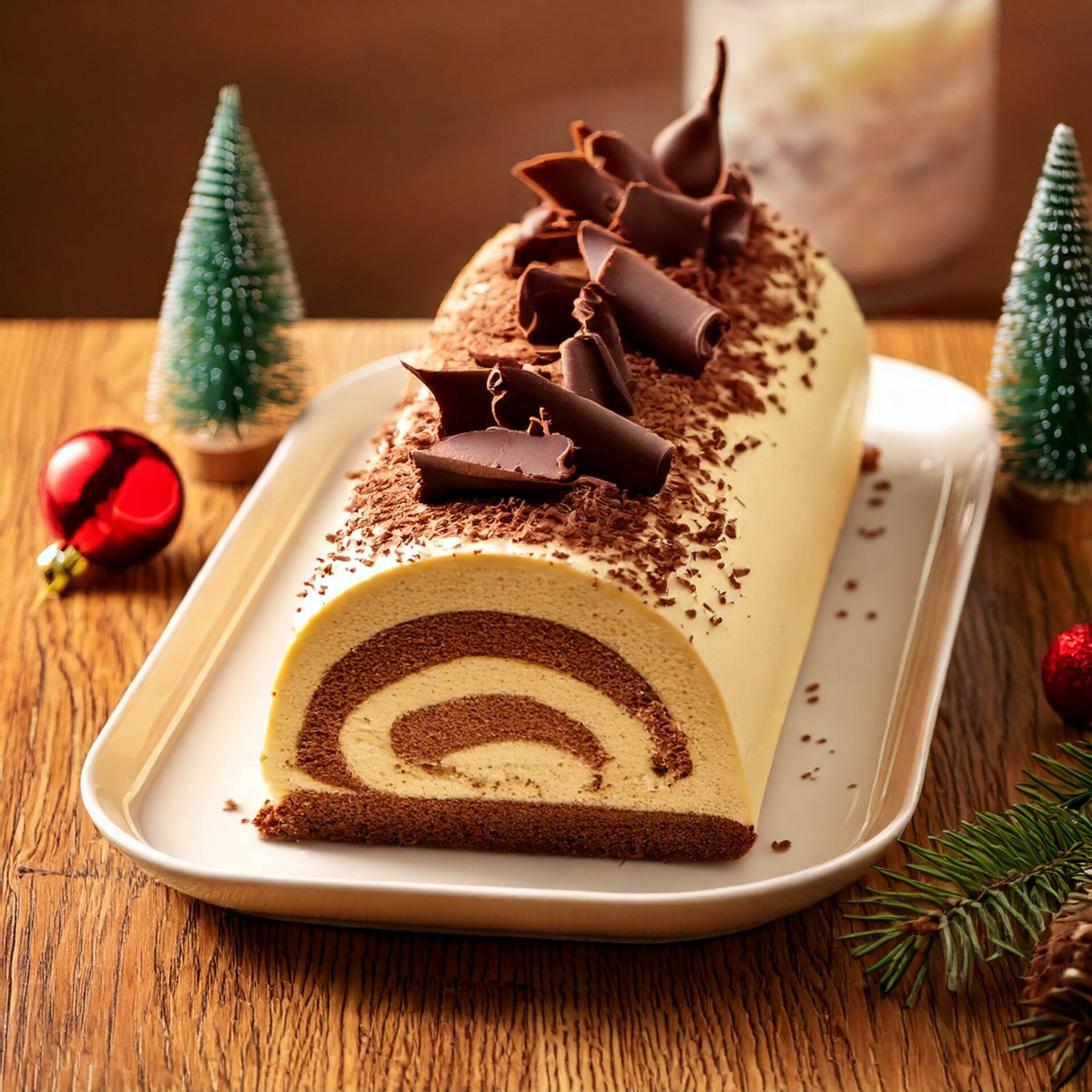 Bûche de Noël glacée chocolat et poires - Francine